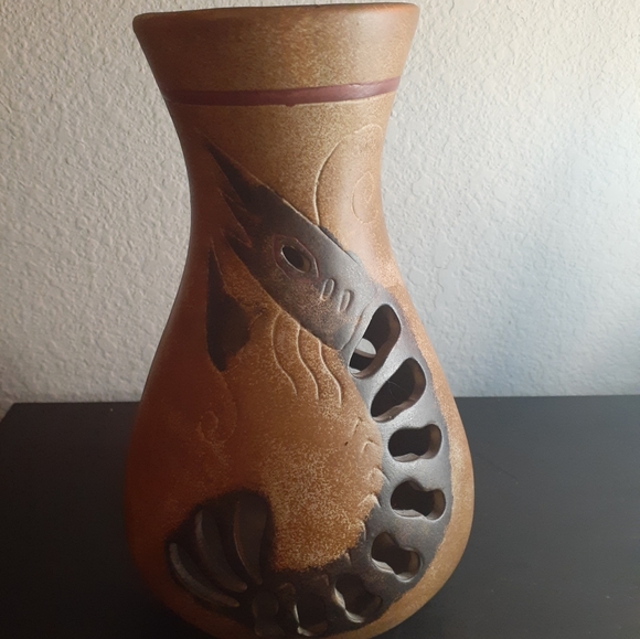 Art | Gorgeous Rustic Stoneware 1 Raku Luminary Vase | Poshmark